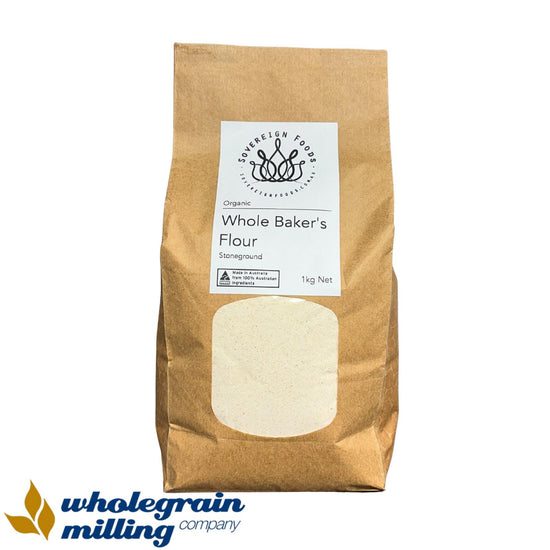 Whole Bakers Flour 1kg | Organic Stone Milled | Wholegrain Milling Co