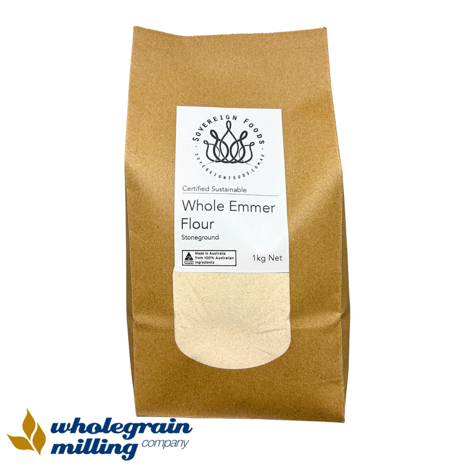 Whole Emmer Flour 1kg | Stoneground | Certified Sustainable