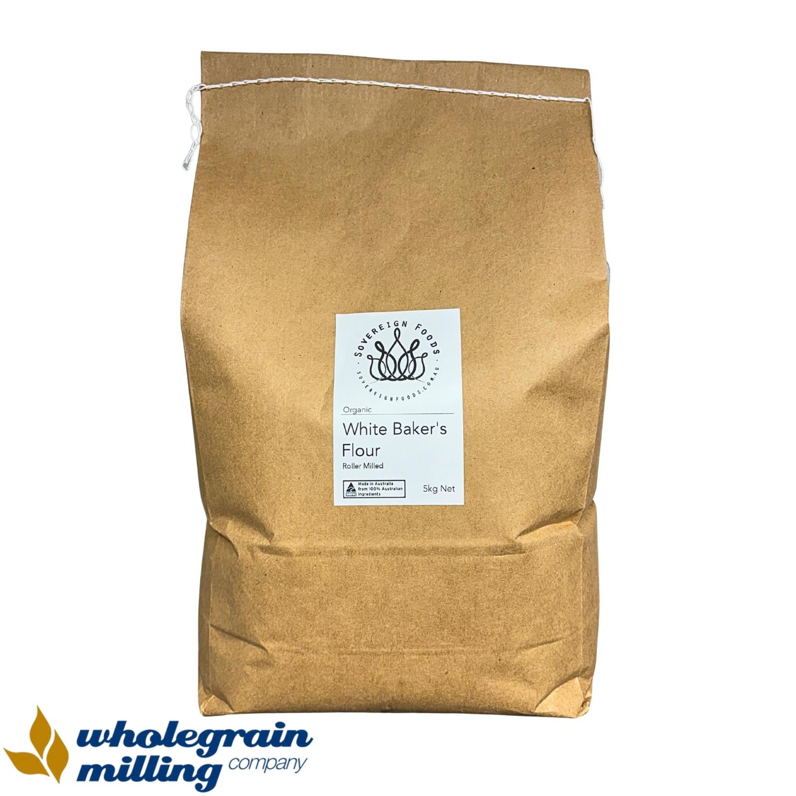Roller Milled Organic White Baker's Flour 5kg | Wholegrain Milling