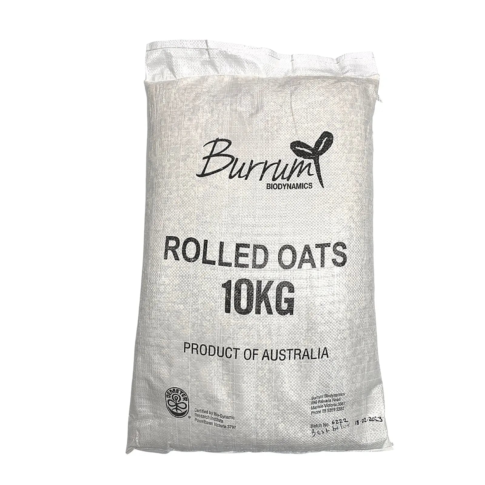 Australian Grown Organic Rolled Oats Bulk | Biodynamic | Burrum